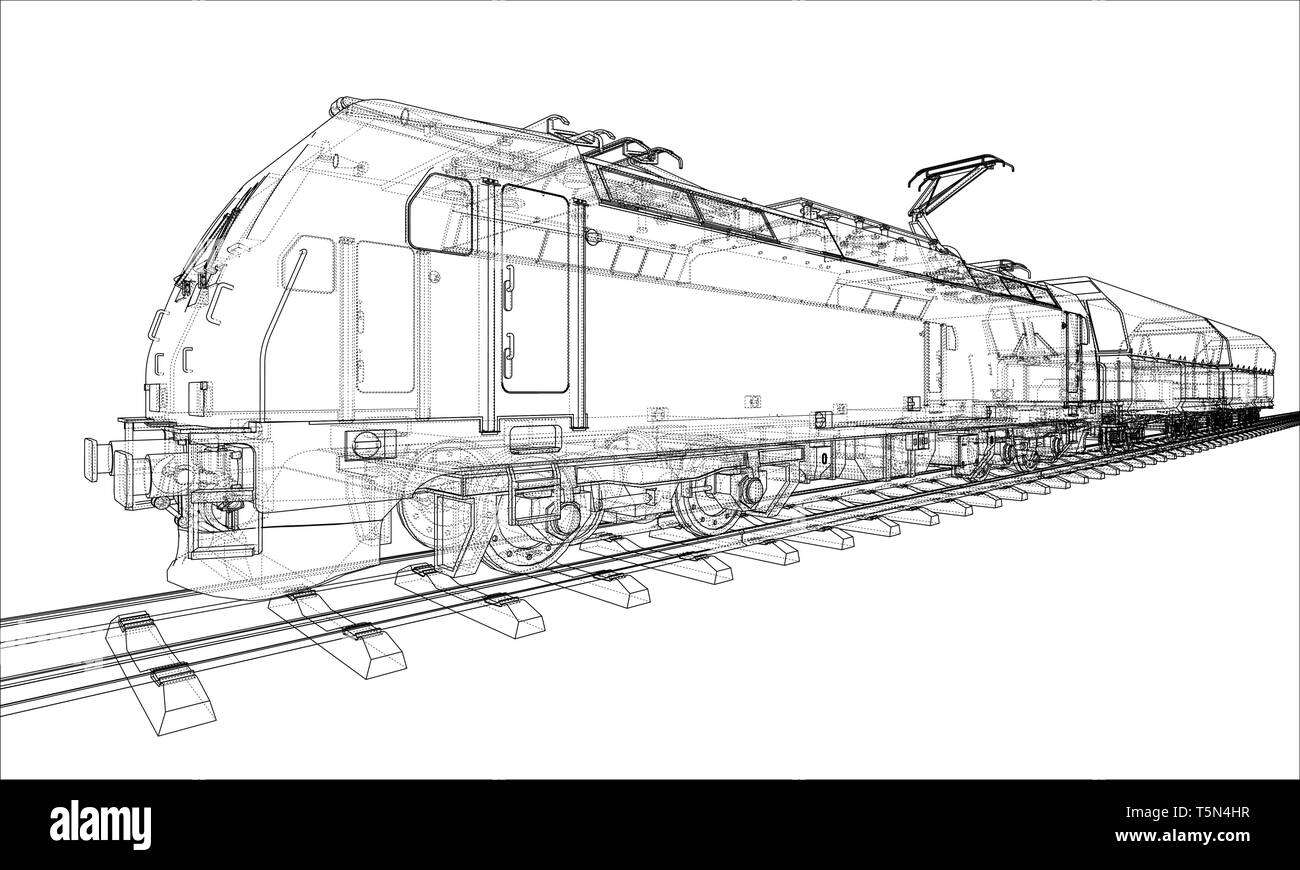 Modern train concept. Vector Stock Vector Image & Art - Alamy