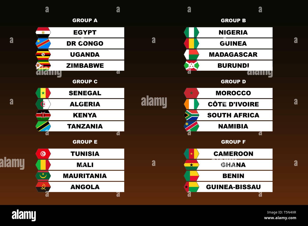 Africa nations soccer cup groups. All flags Stock Vector Image & Art ...