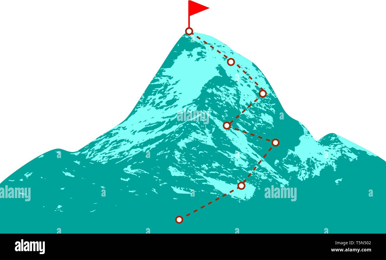 White path top mountain Stock Vector Images - Alamy
