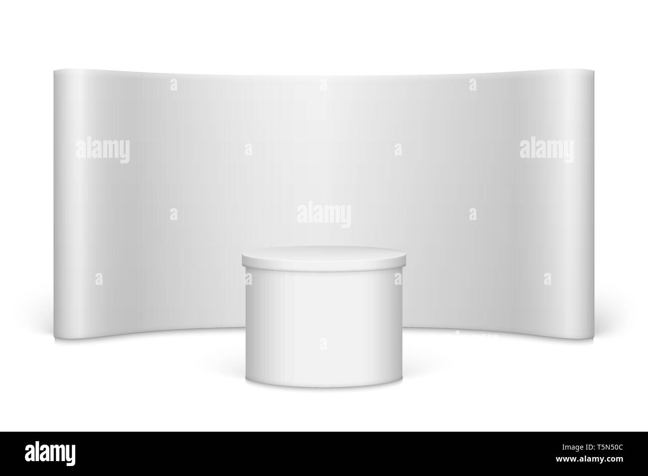 White blank trade show booth. Round exhibition stand Stock Vector Image ...