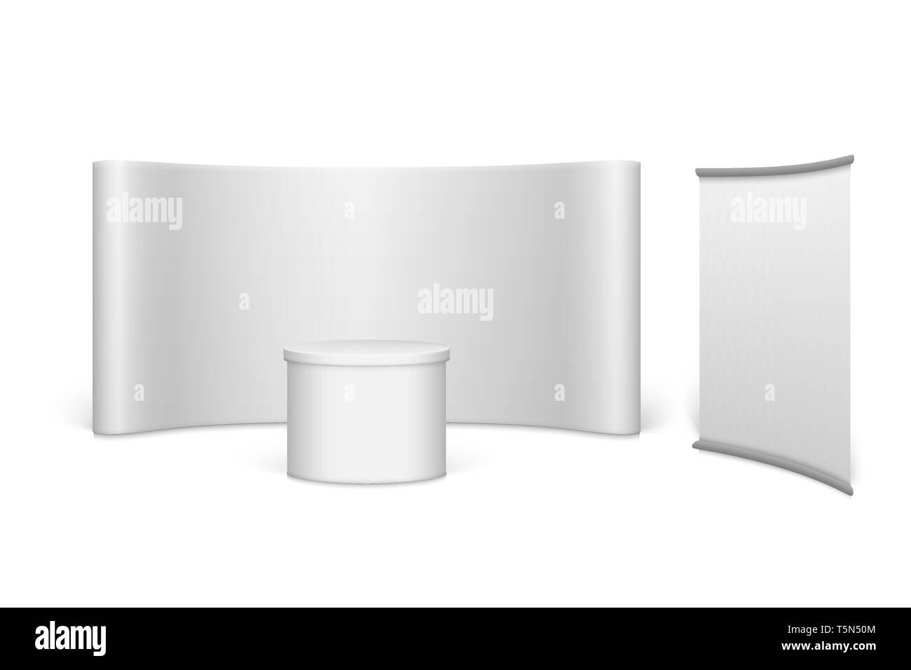 White blank trade show booth. Round exhibition stand Stock Vector Image ...