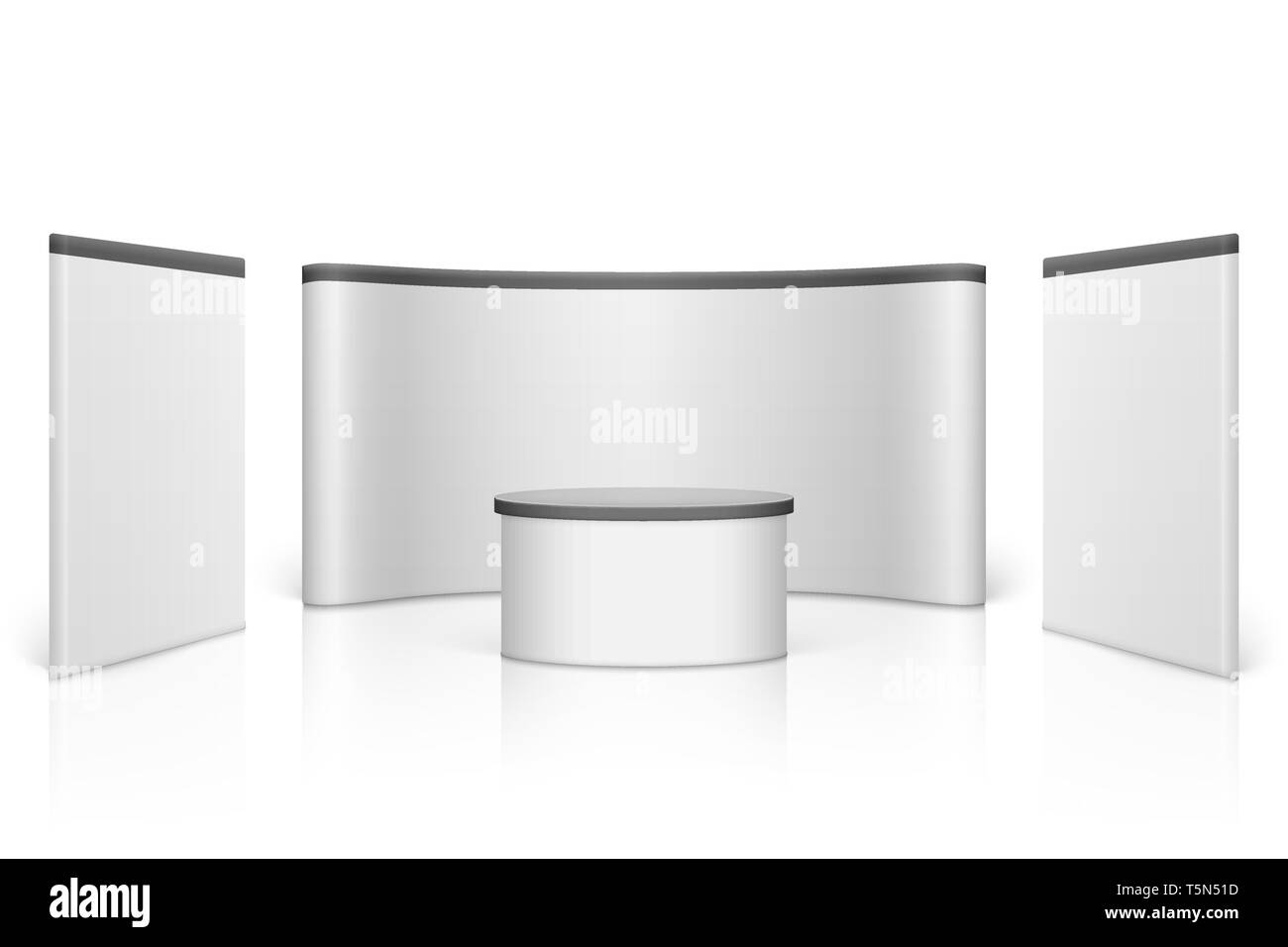 White blank trade show booth. Round exhibition stand Stock Vector Image ...