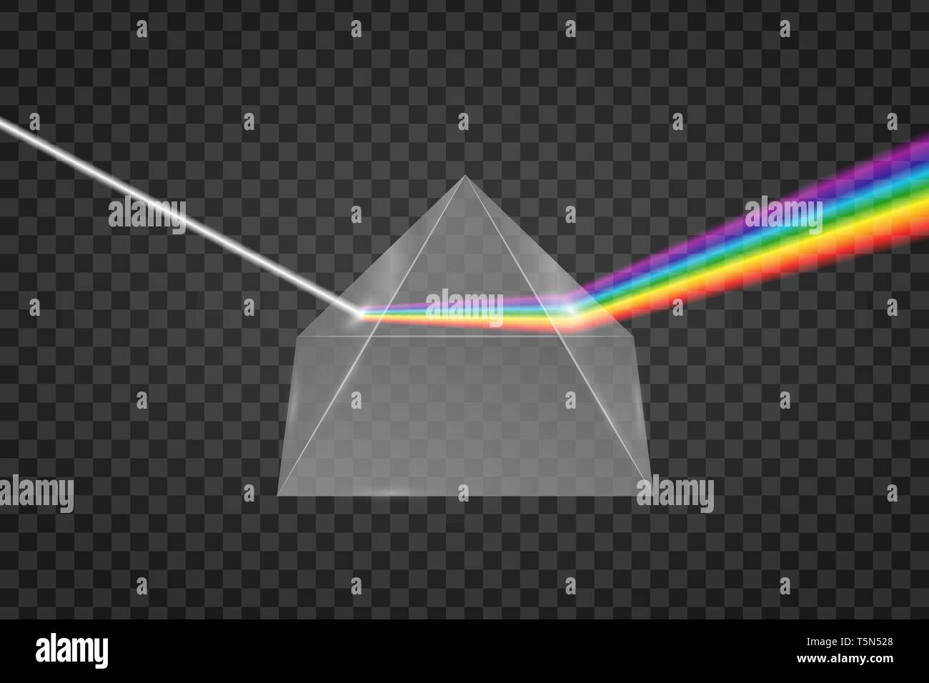 Glass pyramid refraction of light, Prism with spectrum effect Stock Vector Image & Art - Alamy