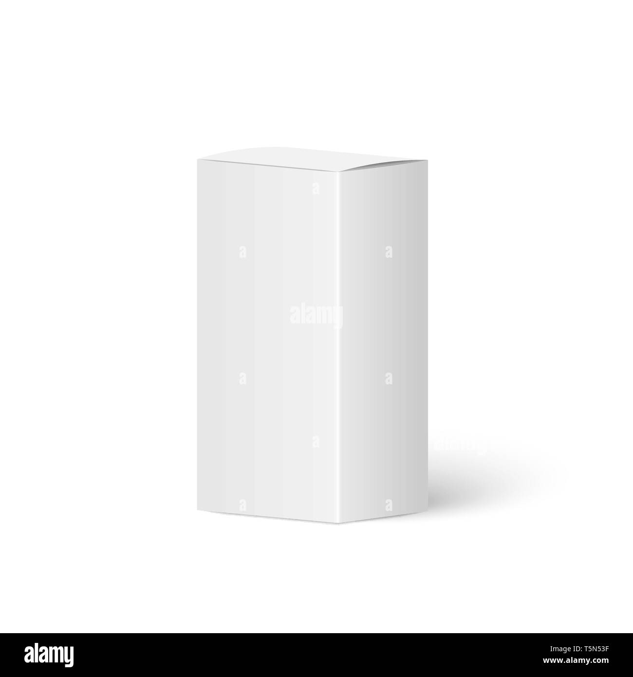 Realistic white blank box for design on white background. Vector ...