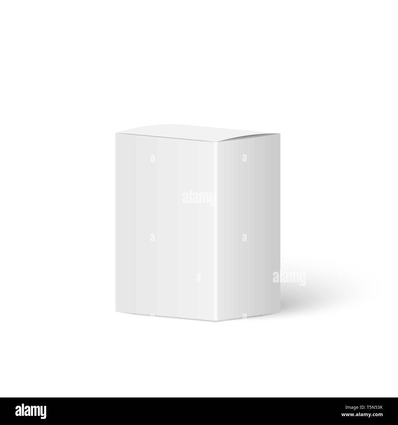 Realistic white blank box for design on white background. Vector ...