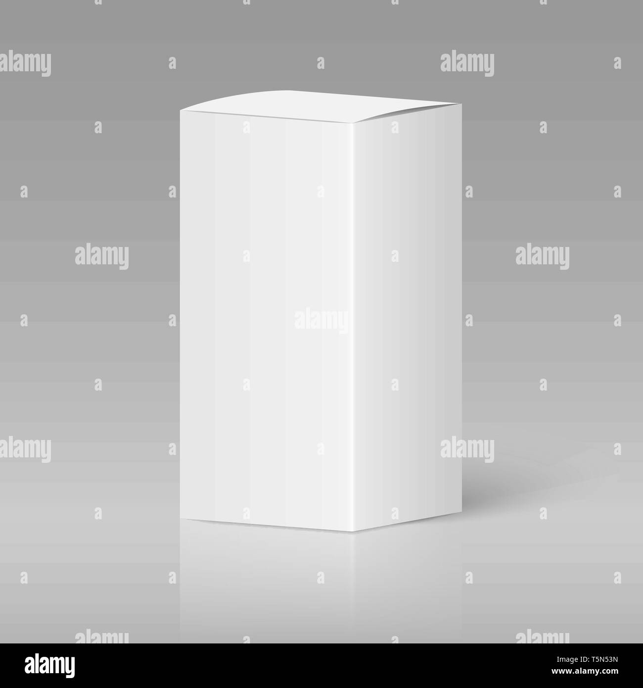 Realistic white blank box for design on white background. Vector ...