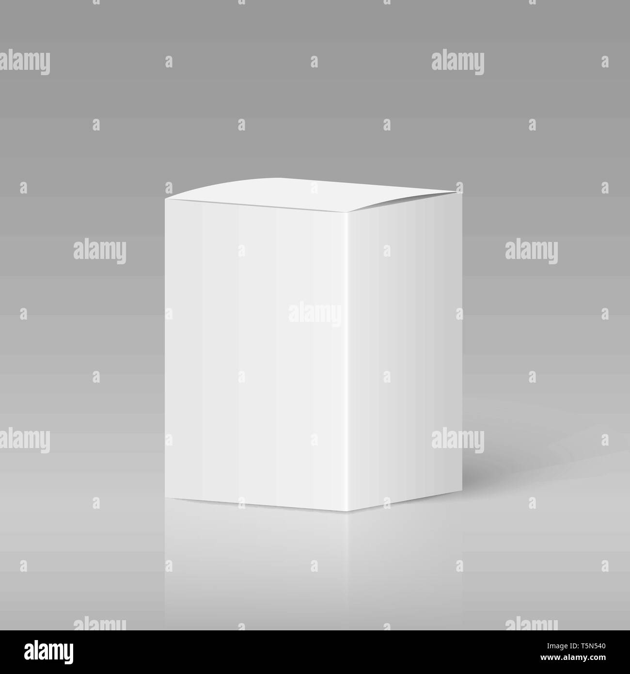 Realistic white blank box for design on white background. Vector ...
