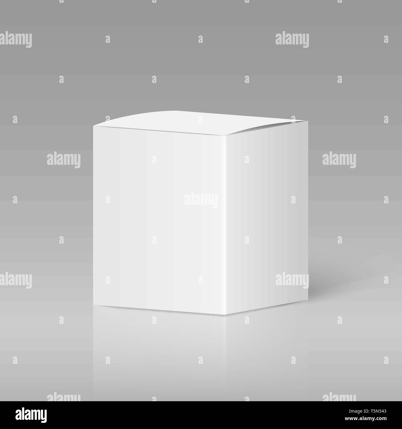 Realistic white blank box for design on white background. Vector ...