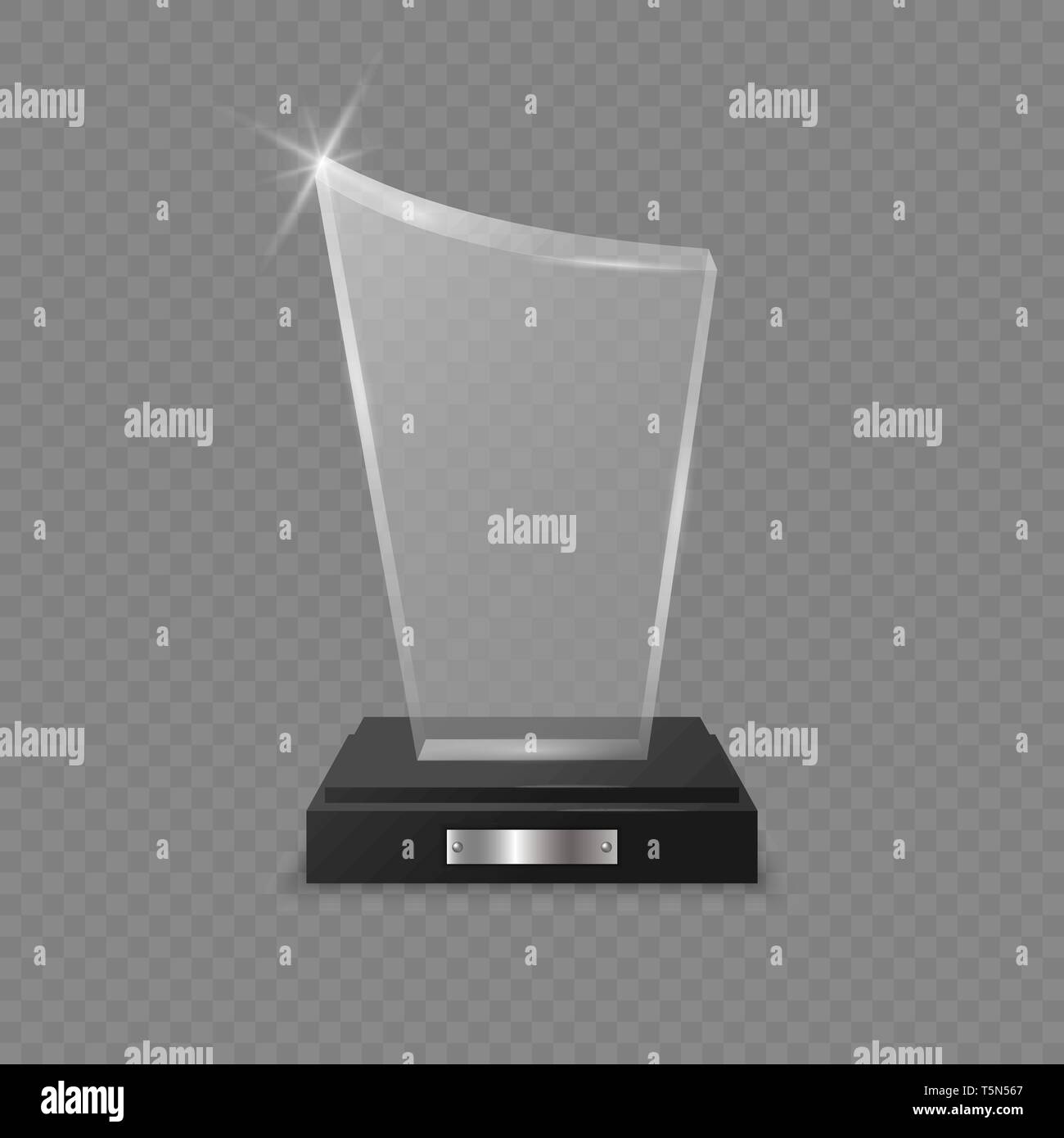 Glass trophy award on transparent background . Template for your design ...