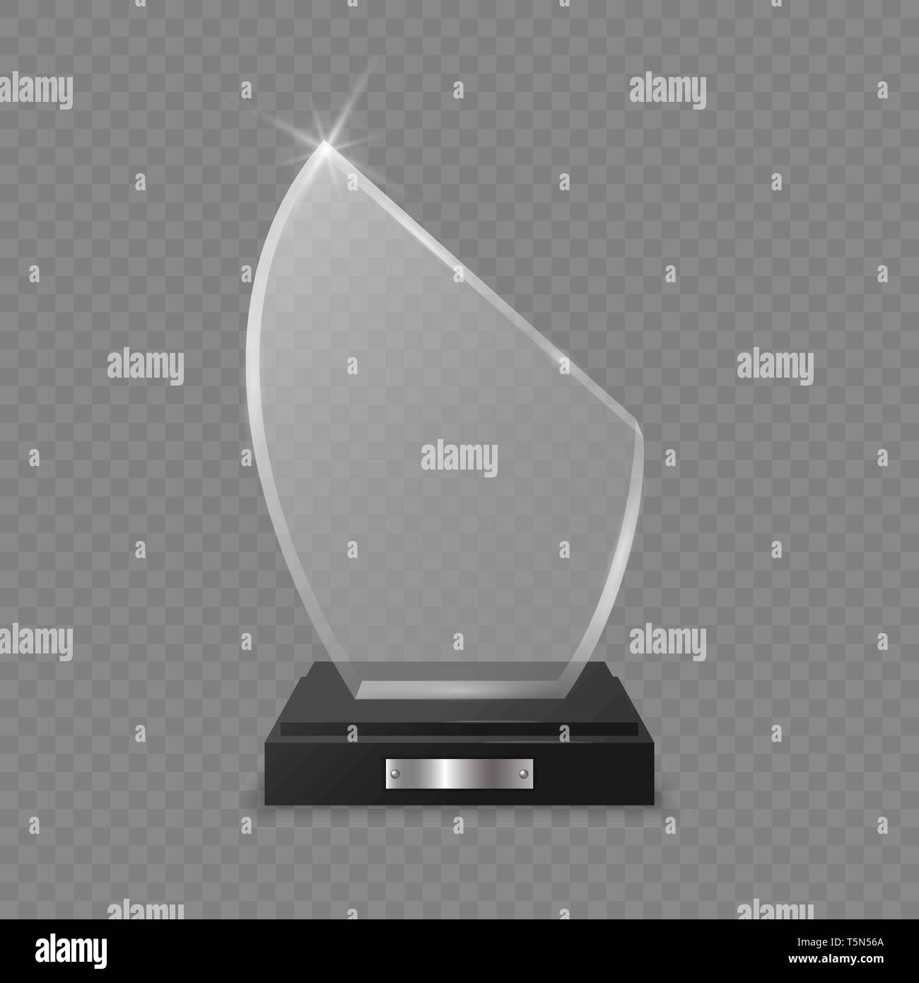 Glass trophy award on transparent background . Template for your design ...