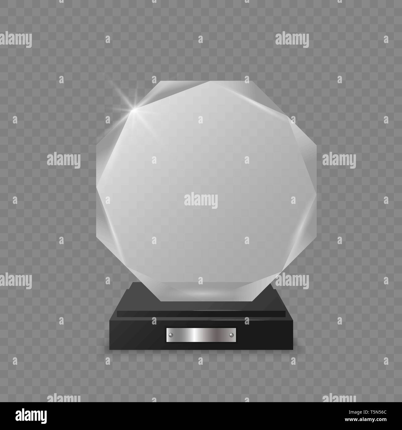 Glass trophy award on transparent background . Template for your design ...