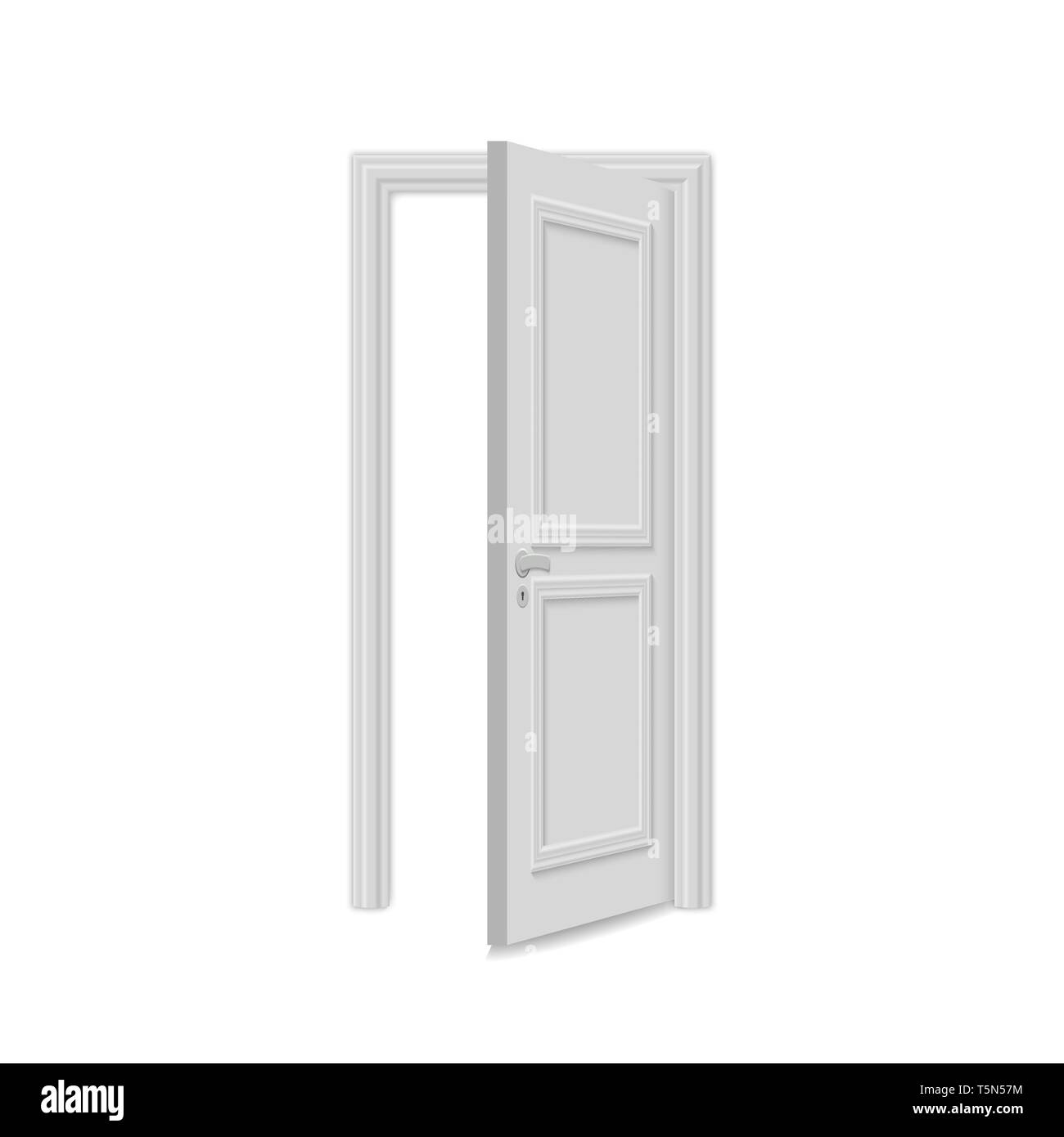 Open realistic door isolated on white background Stock Vector Image ...