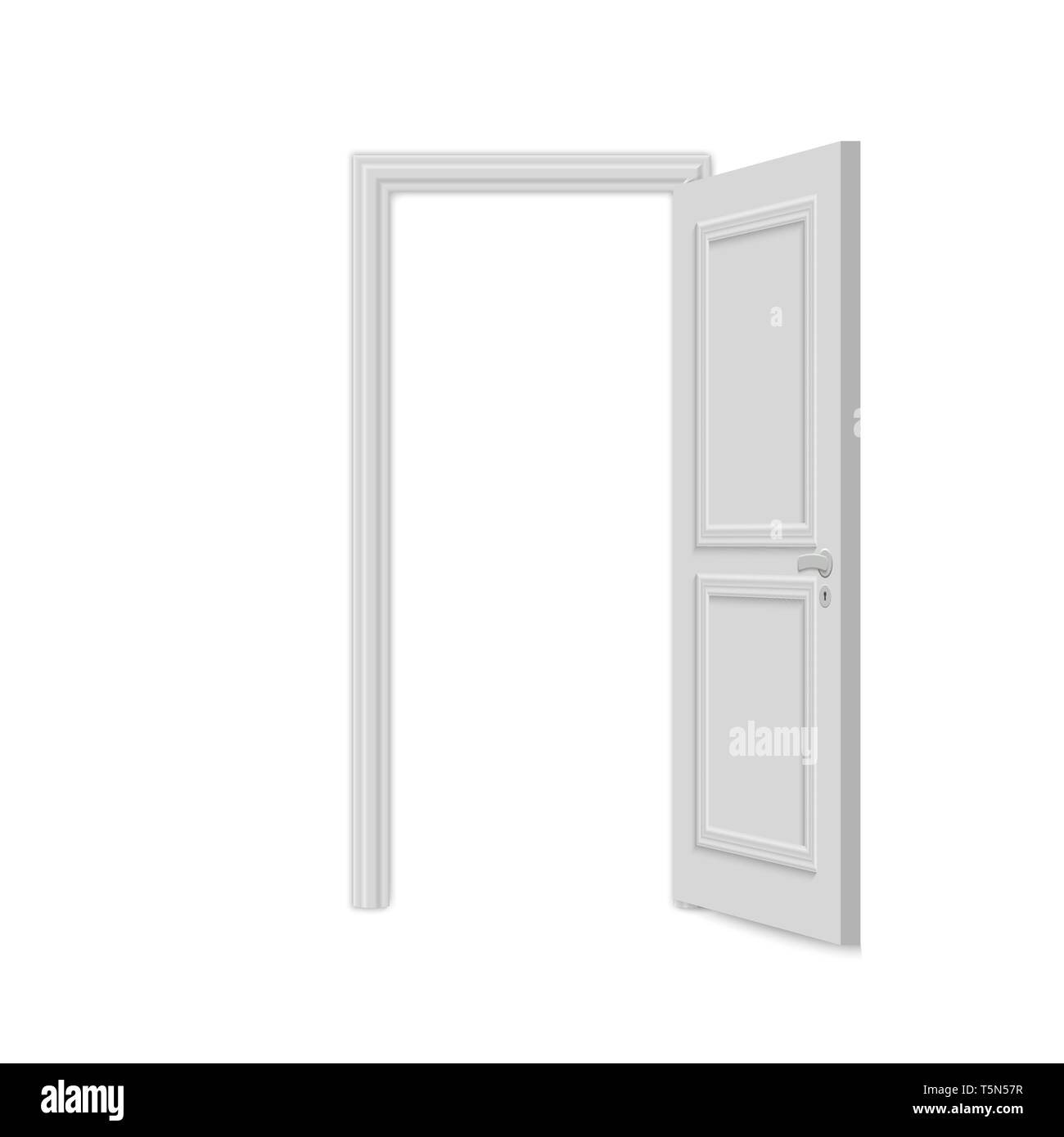 Open realistic door isolated on white background Stock Vector Image ...