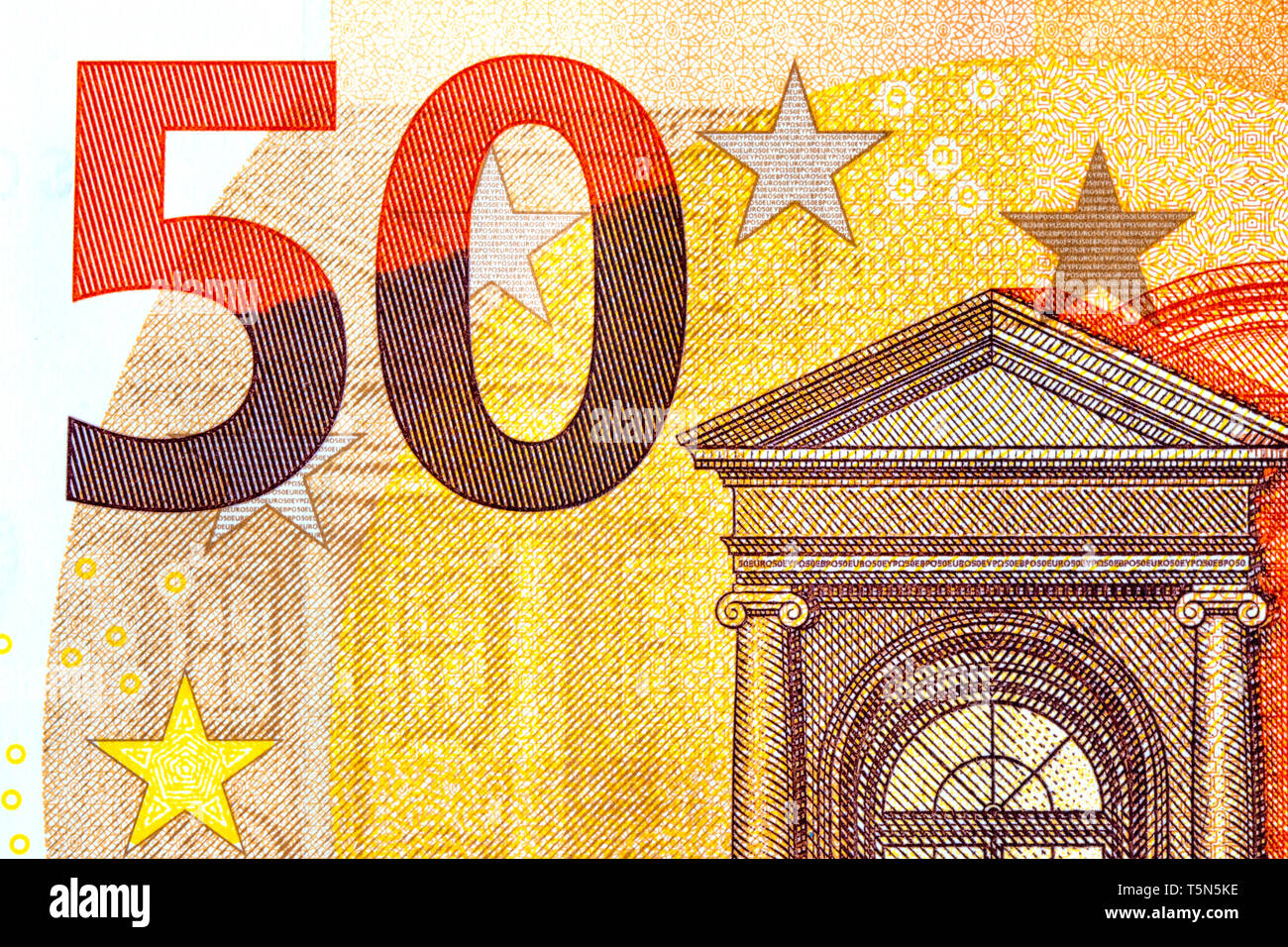 fifty euro bank note close up detail, european currency Stock Photo - Alamy