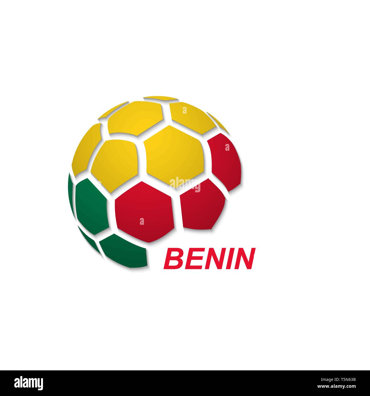 Football banner. Vector illustration of abstract soccer ball with Benin ...