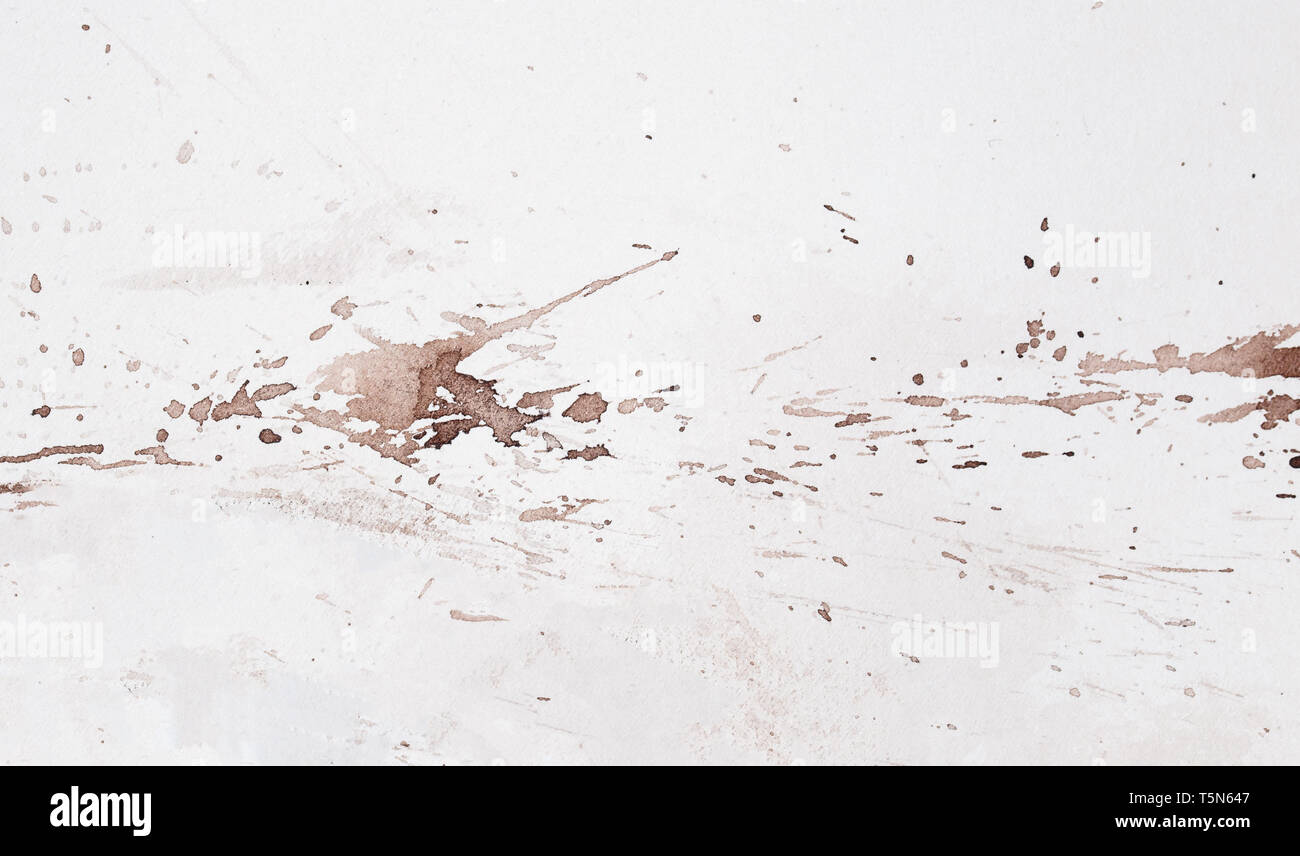 abstract brown splashes on white watercolor paper Stock Photo - Alamy