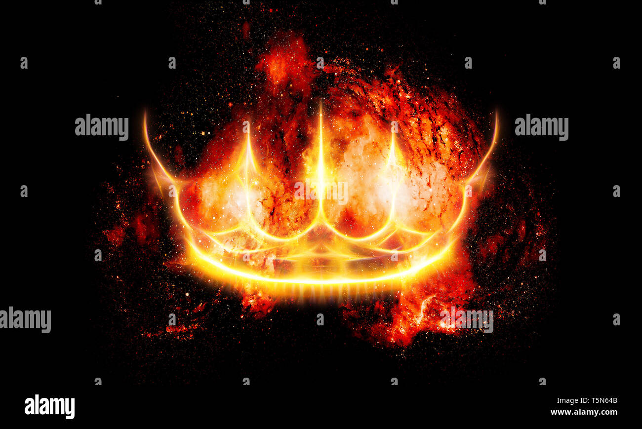 Royal crown in cosmic space. Light crown Stock Photo - Alamy