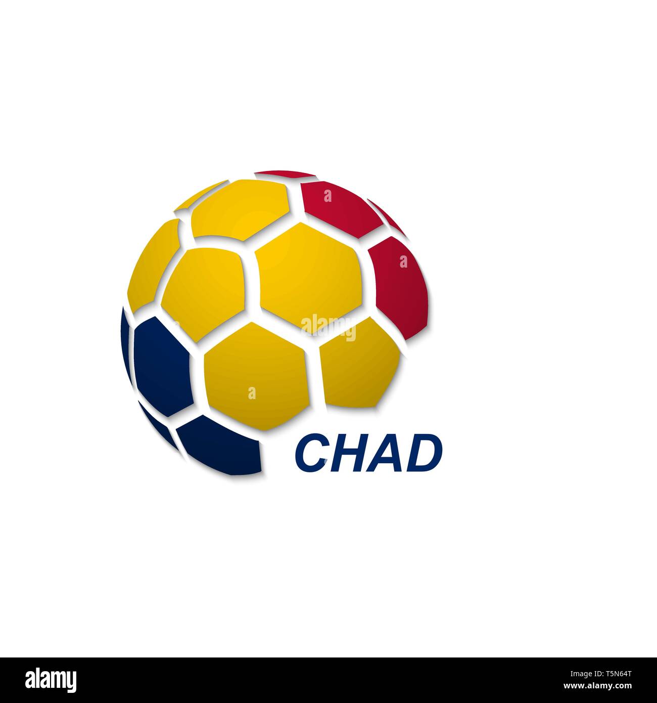 Football banner. Vector illustration of abstract soccer ball with Chad ...