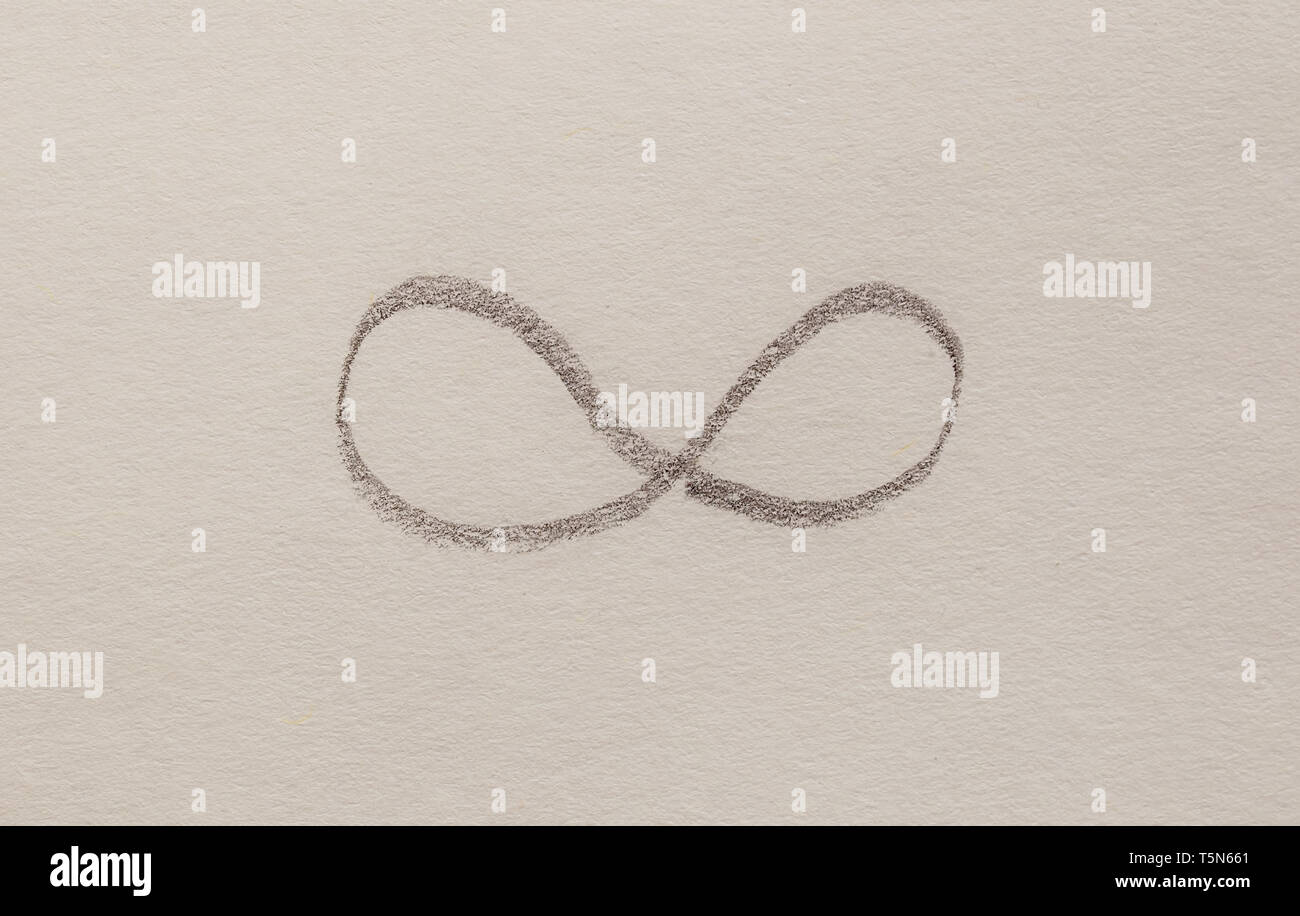simple symbol of eternity, pencil drawing on paper Stock Photo - Alamy