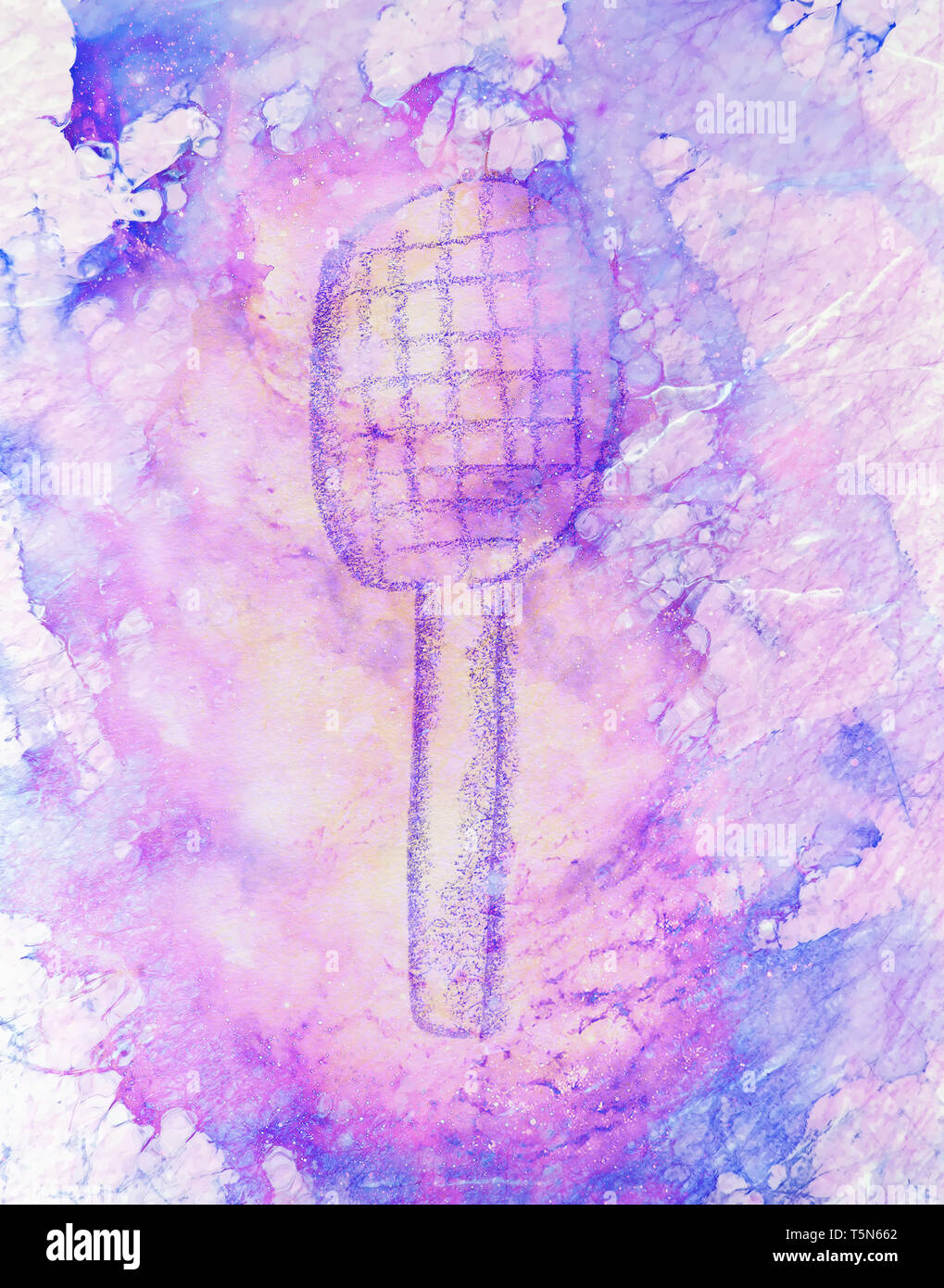 tenis racket, pencil drawing on abstract background Stock Photo - Alamy