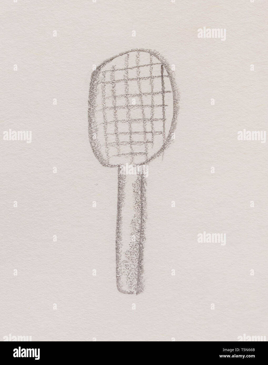 tenis racket, pencil drawing on paper Stock Photo - Alamy