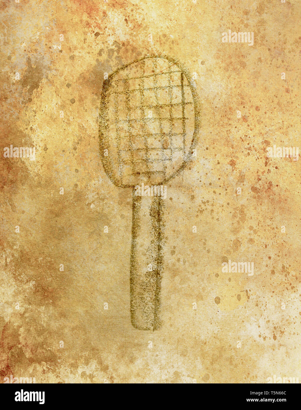 tenis racket, pencil drawing on abstract background Stock Photo - Alamy