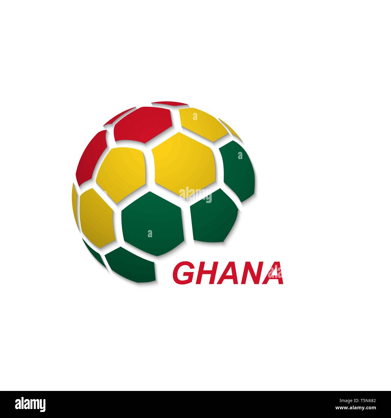 Football banner. Vector illustration of abstract soccer ball with Ghana ...