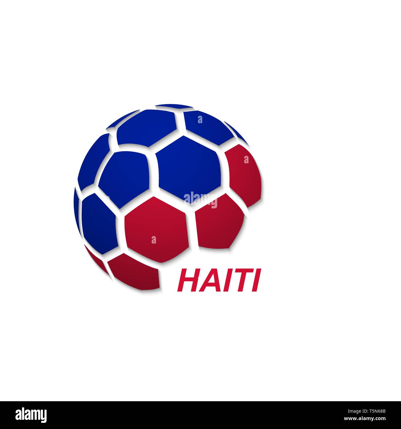 Football banner. Vector illustration of abstract soccer ball with Haiti ...