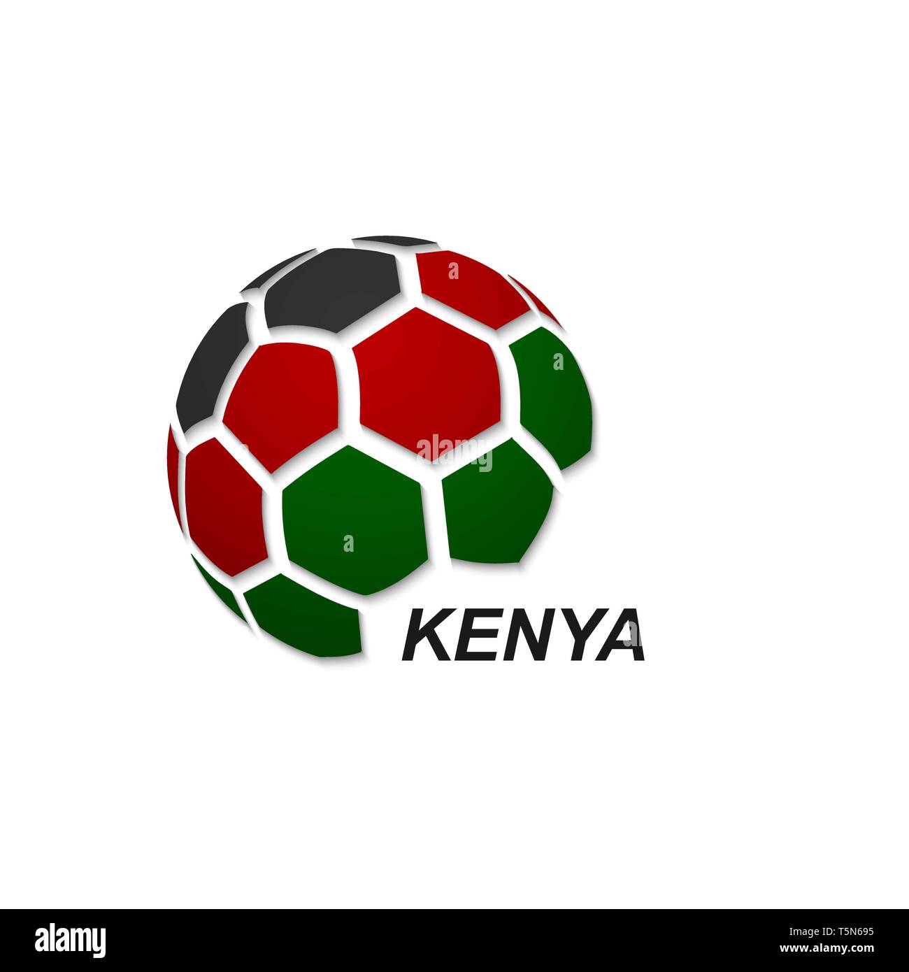 Football banner. Vector illustration of abstract soccer ball with Kenya ...