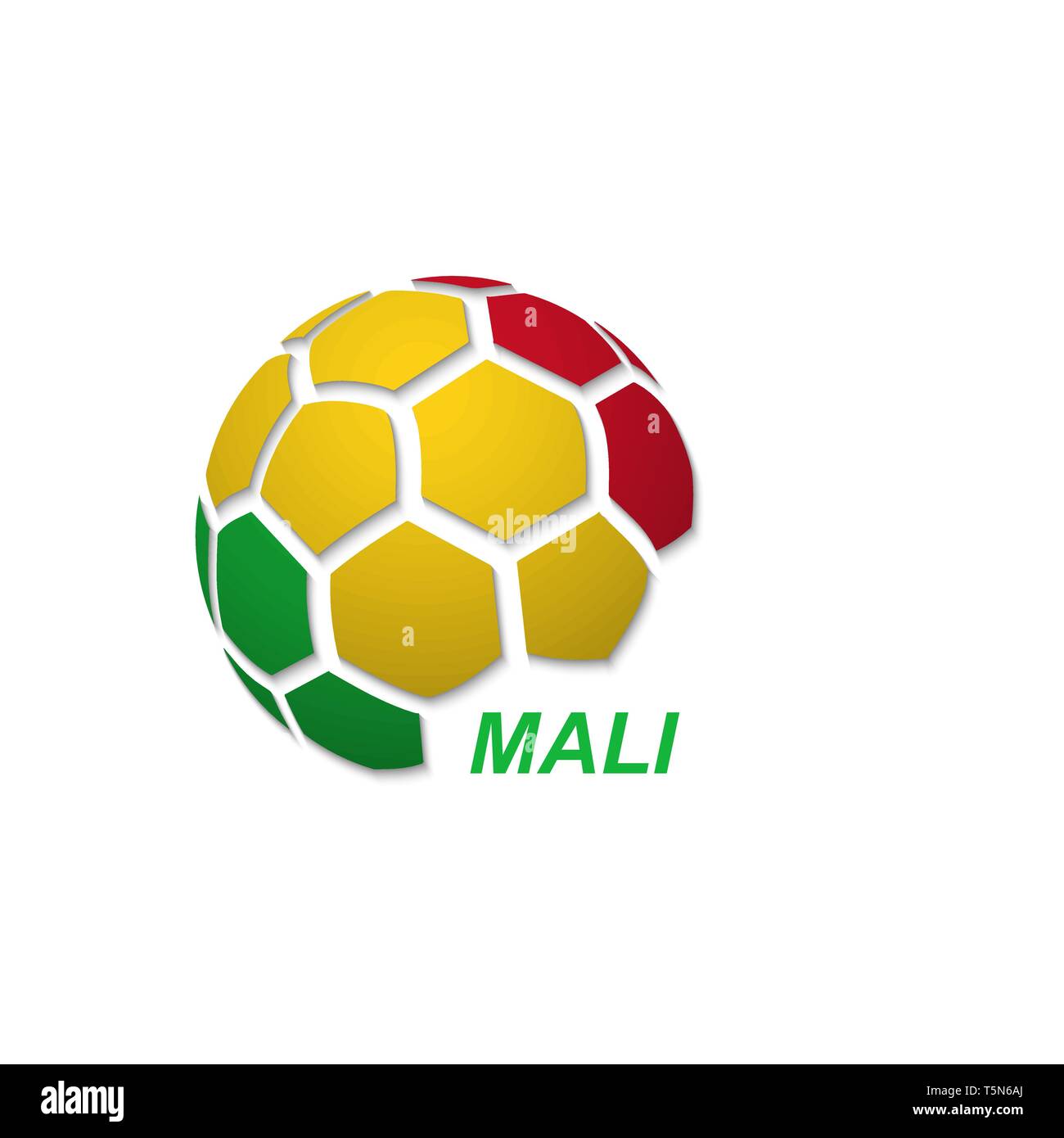 Football banner. Vector illustration of abstract soccer ball with Mali ...