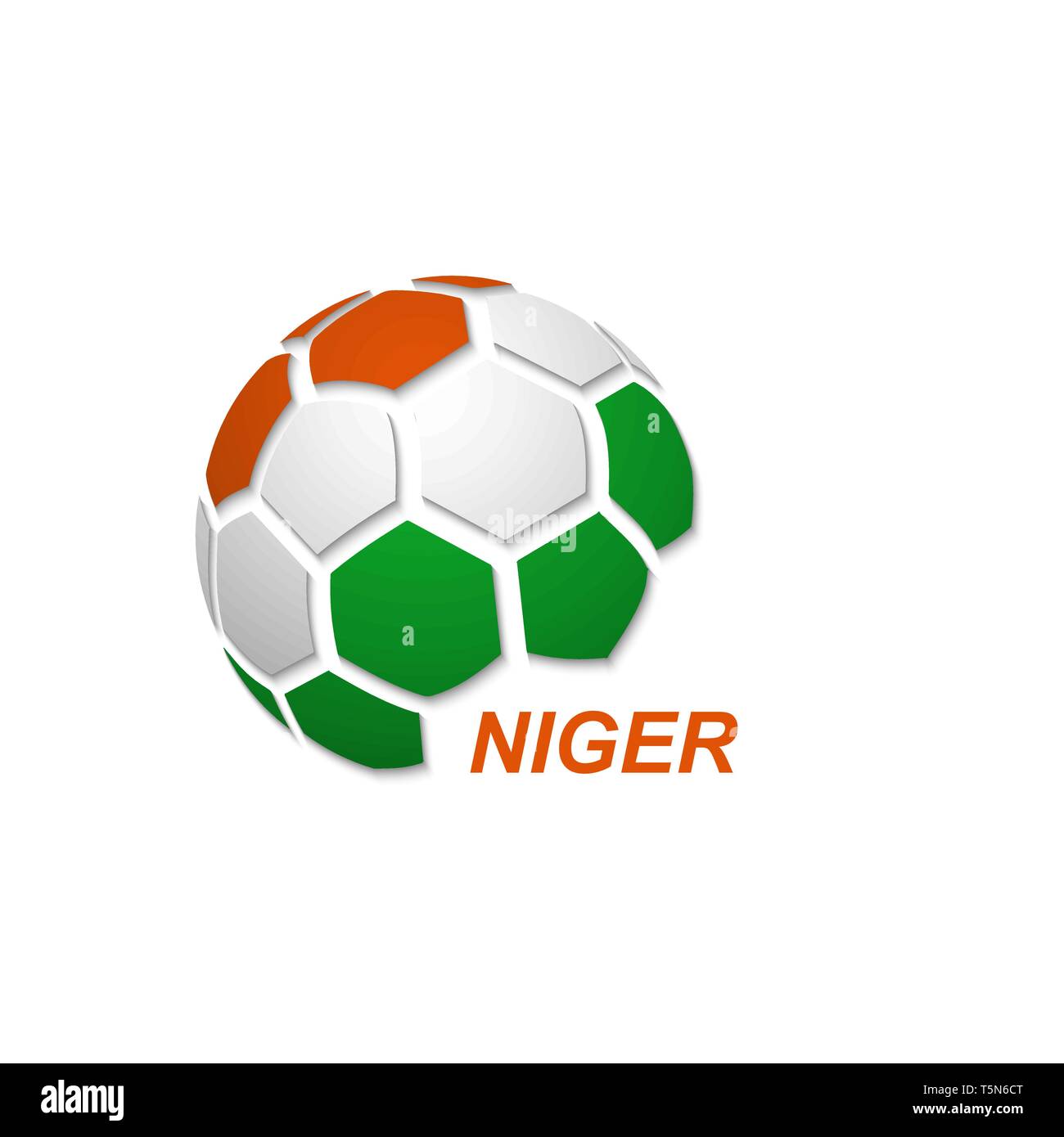 Football banner. Vector illustration of abstract soccer ball with Niger ...