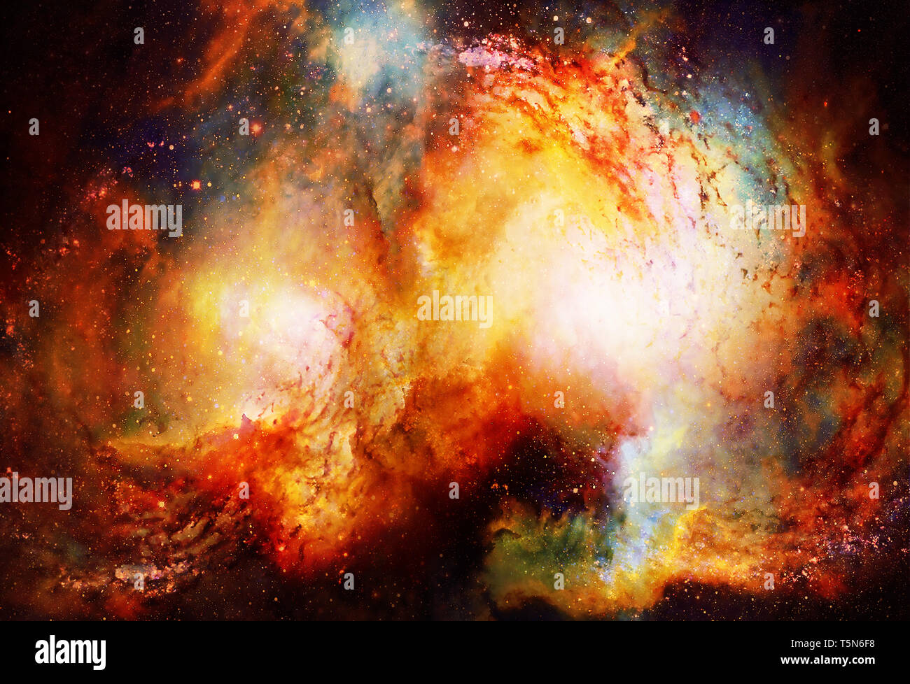 Cosmic space and stars, color cosmic abstract background. Fire effect in space Stock Photo - Alamy