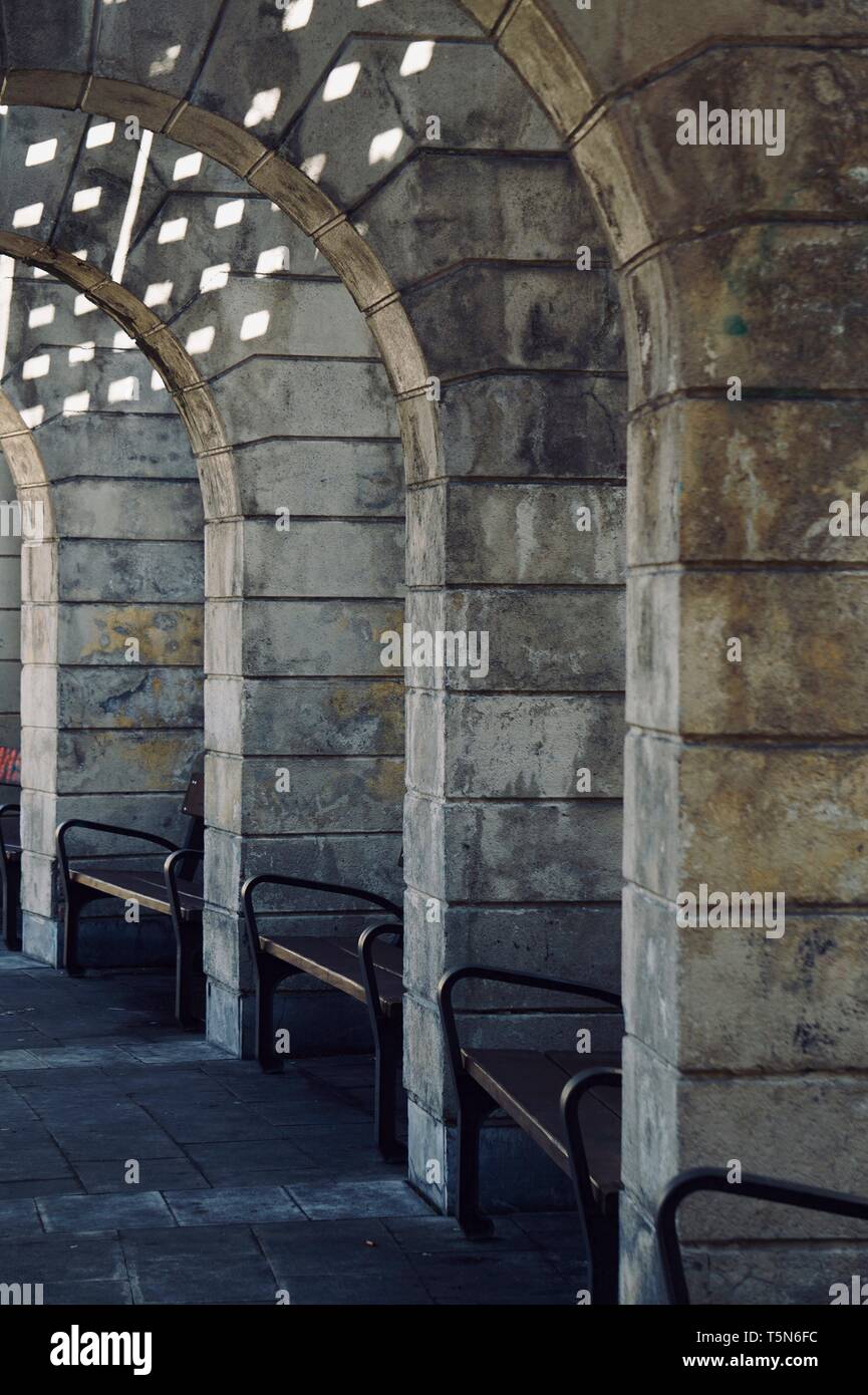 columns architecture on the street in the city Stock Photo - Alamy
