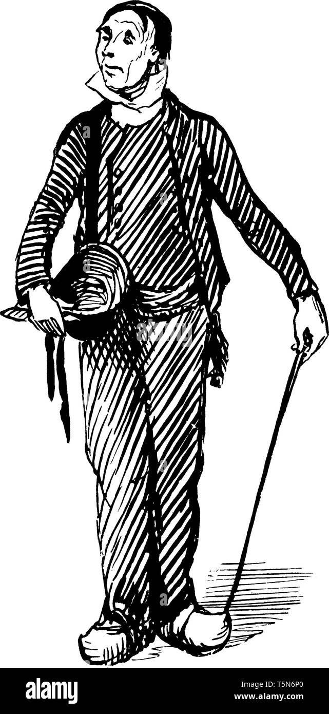 Holding Stick Hand Drawing