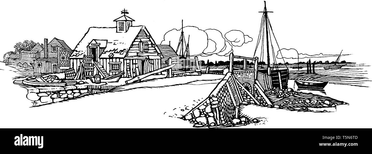 Wharf is a structure on the shore of a harbor or on the bank of a river ...