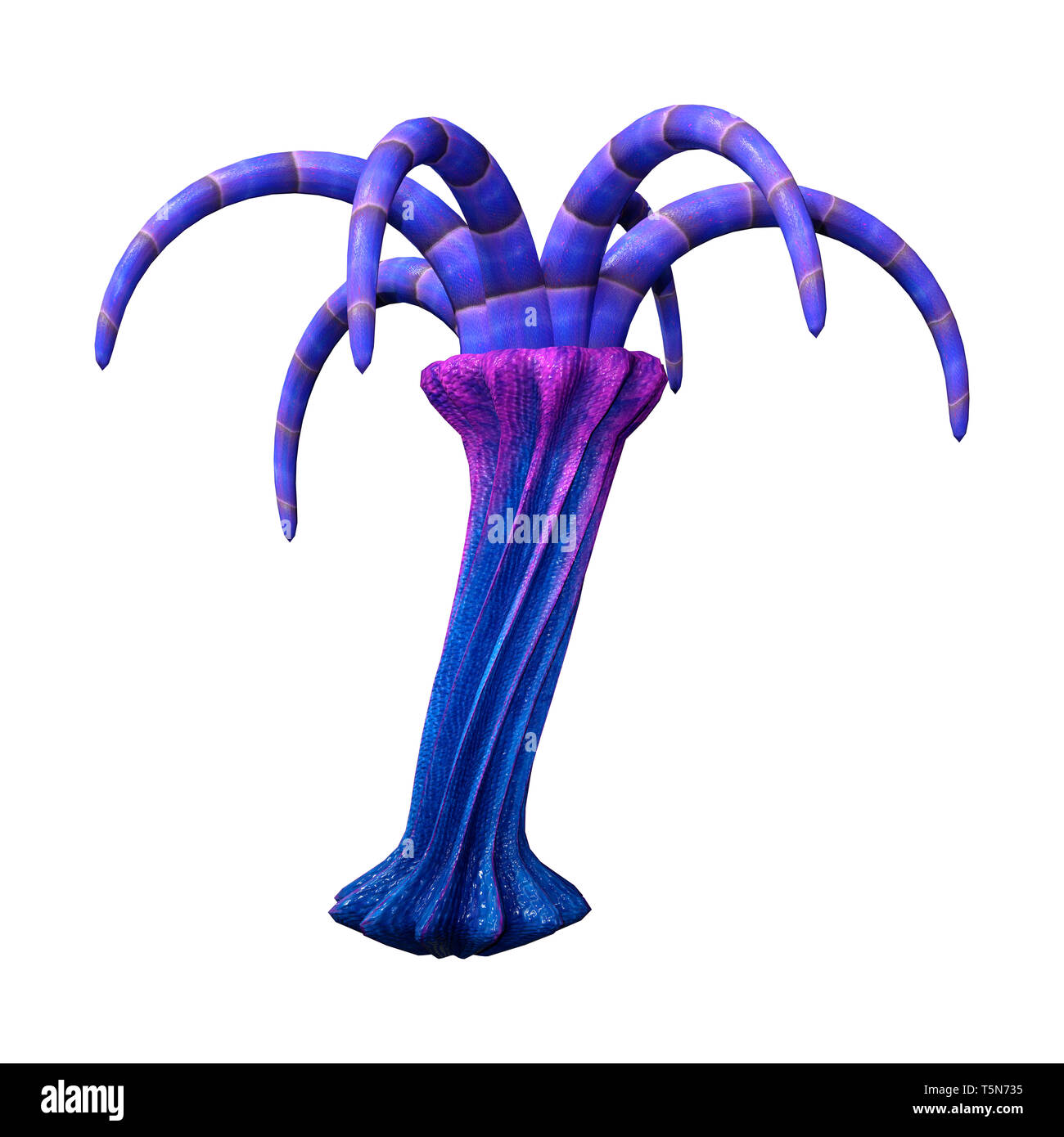 3D rendering of a fantasy alien plant isolated on white background ...