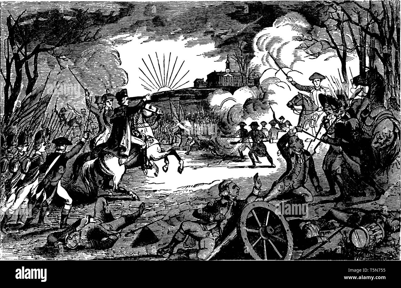 Battle between General George Washington's revolutionary forces and ...