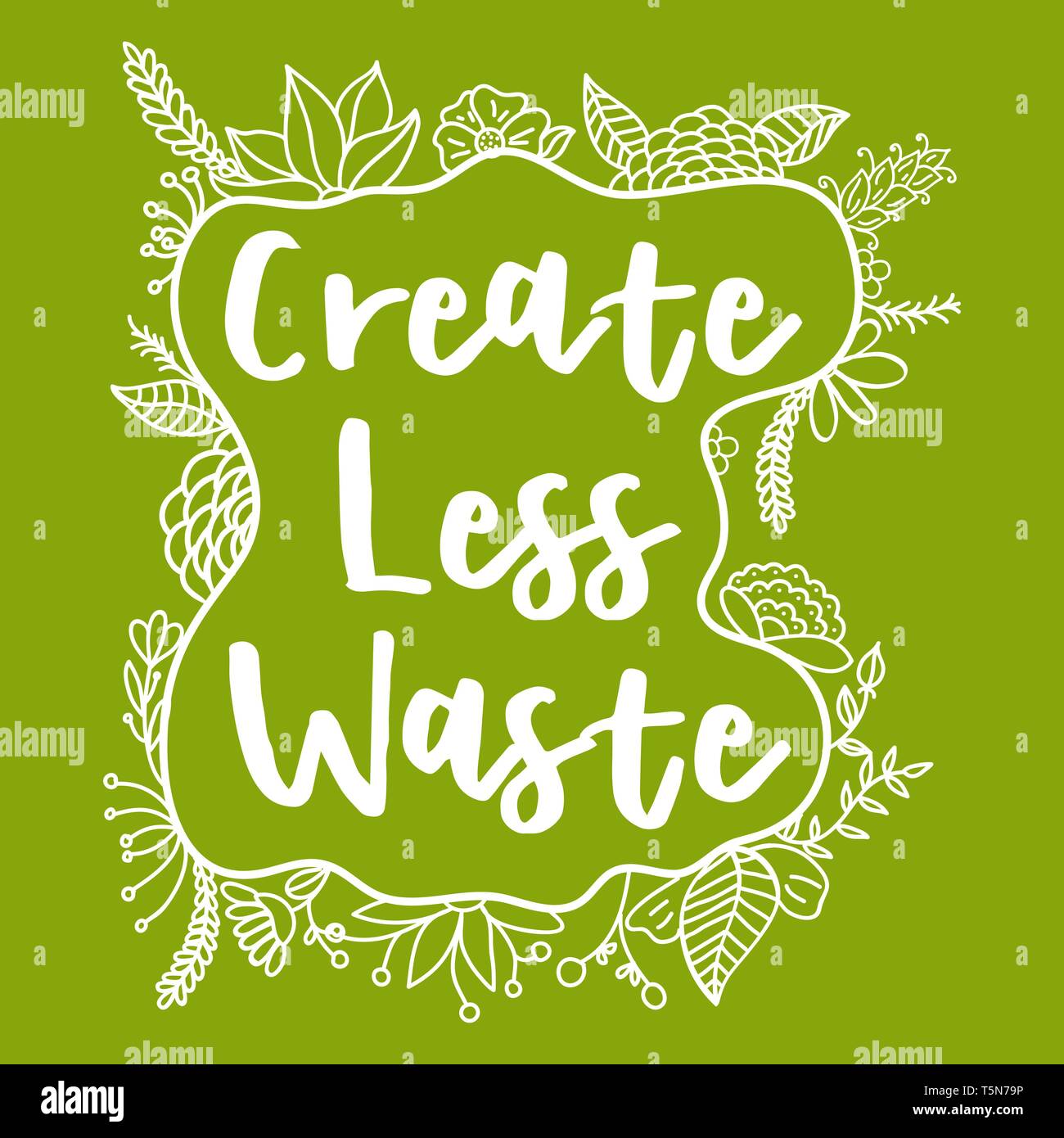 Zero Waste Concept. Hand drawn elements of zero waste life. Zero waste ...