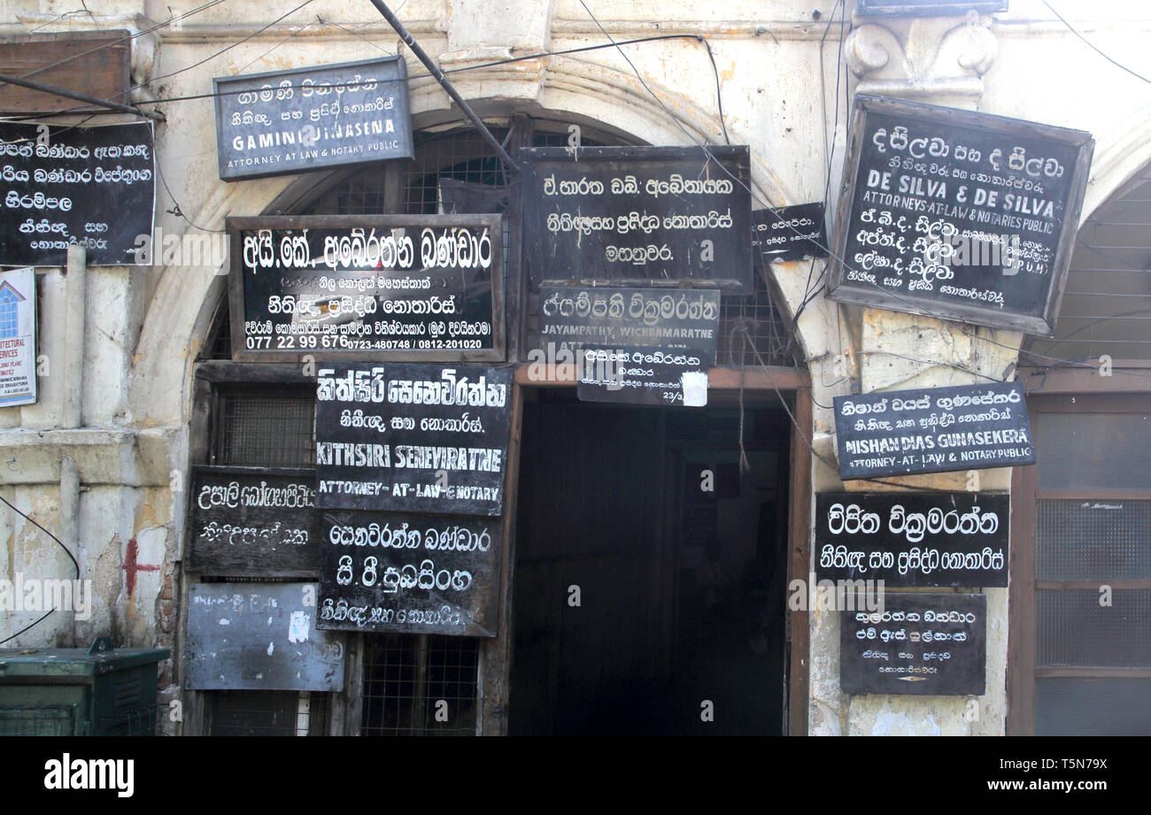 simple signs for professionals outside offices in kandy sri lanka Stock ...