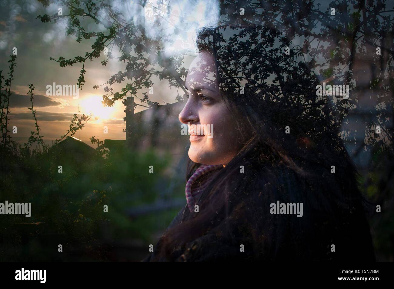 Double exposure silhouette hi-res stock photography and images - Alamy