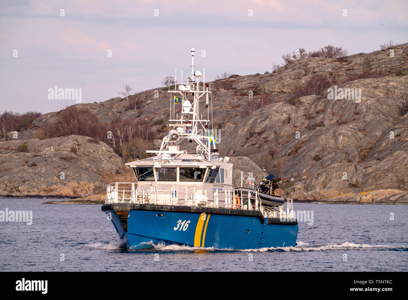 gothenburg, Sweden-April 16, 2019: The Swedish coast guard patroling ...