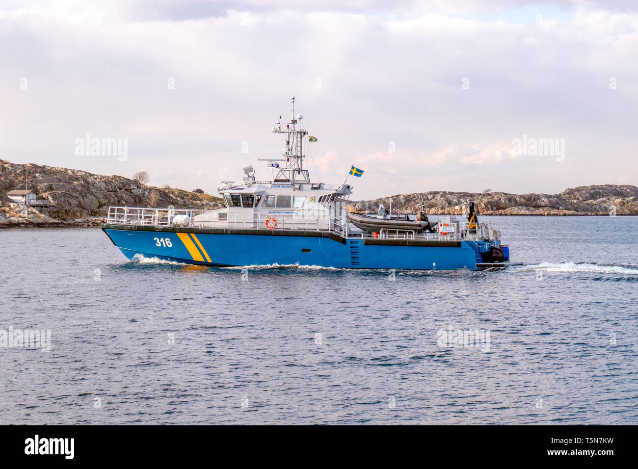 gothenburg, Sweden-April 16, 2019: The Swedish coast guard patroling ...