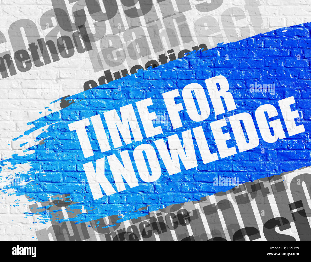 Education Concept: Time For Knowledge - on Brickwall with Word Cloud ...