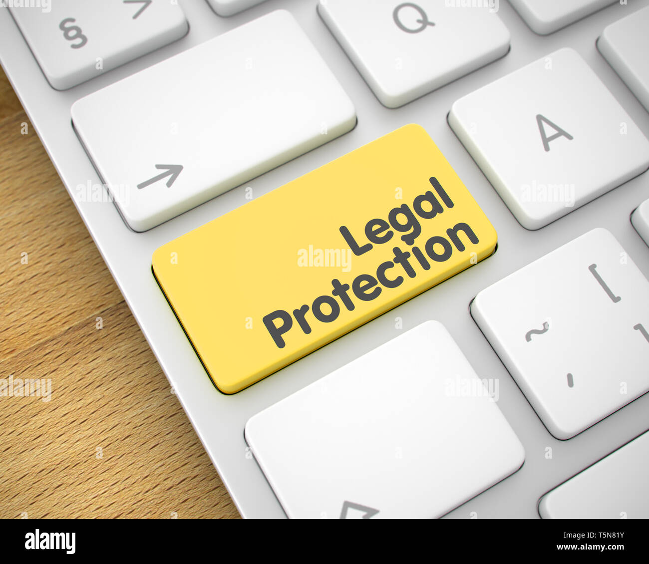 Legal Protection Written on Yellow Keypad of Modernized Keyboard ...