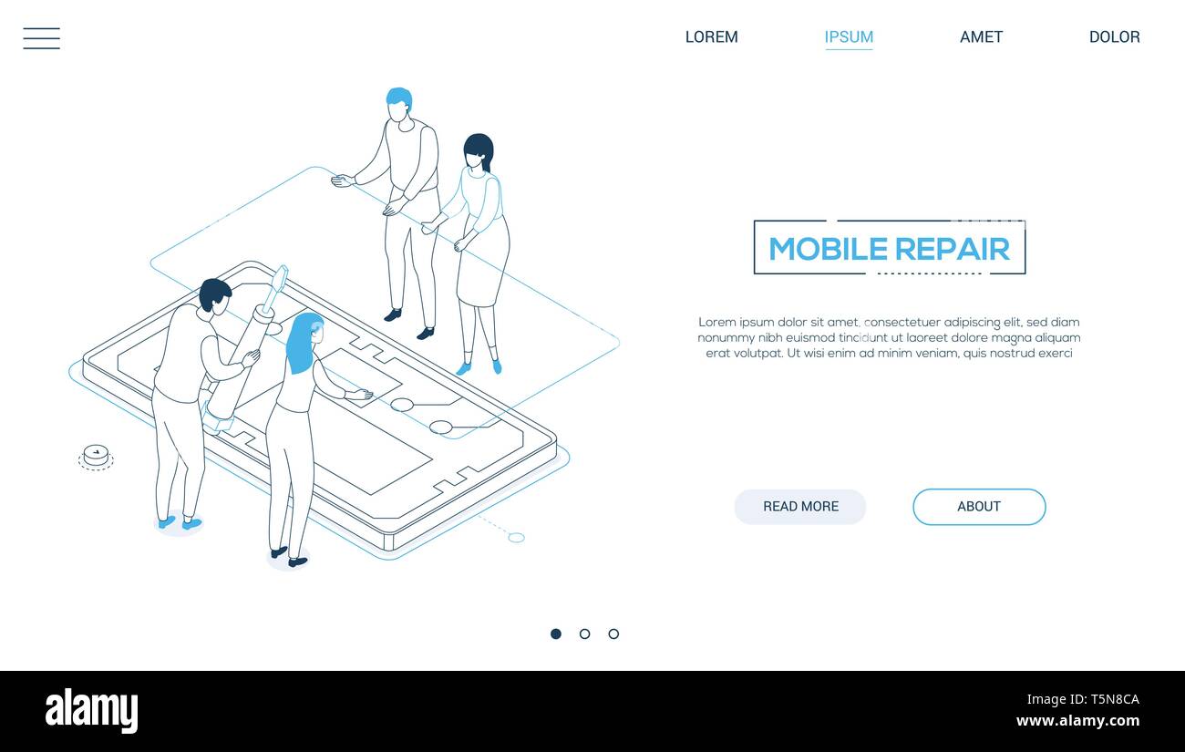 Mobile job banner concept Stock Vector Images - Alamy