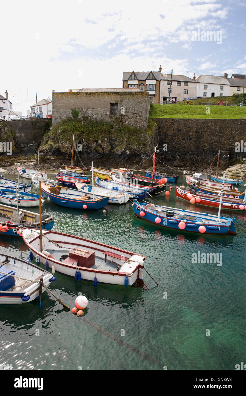 The fishing fleet in harbour: Coverack, the Lizard, Cornwall, UK Stock ...