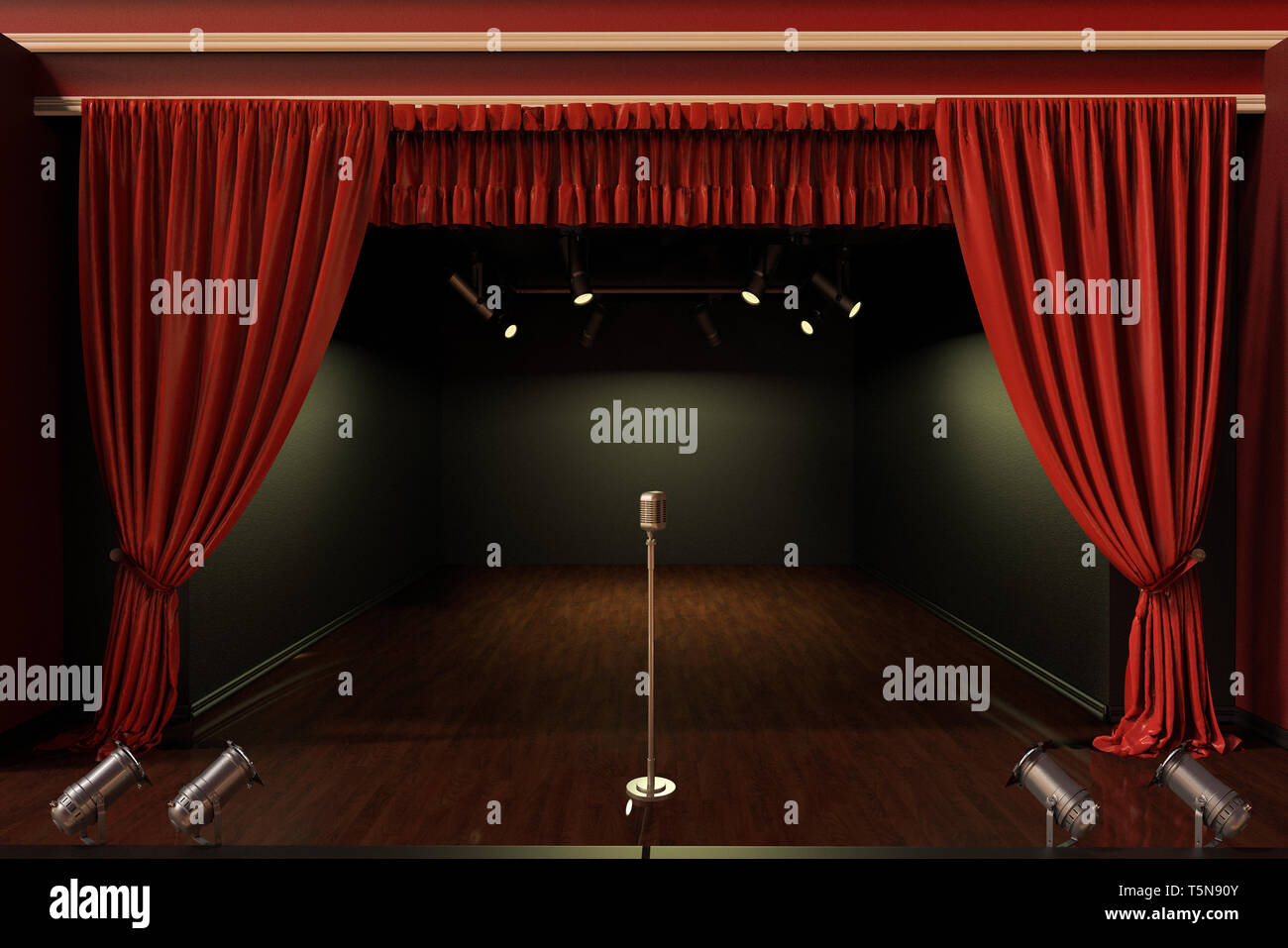 Empty dark stage hi-res stock photography and images - Alamy