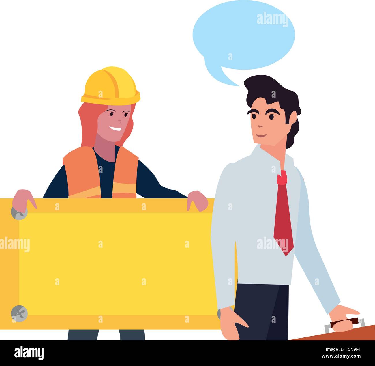 builder and businessman empty board labour day vector illustration ...