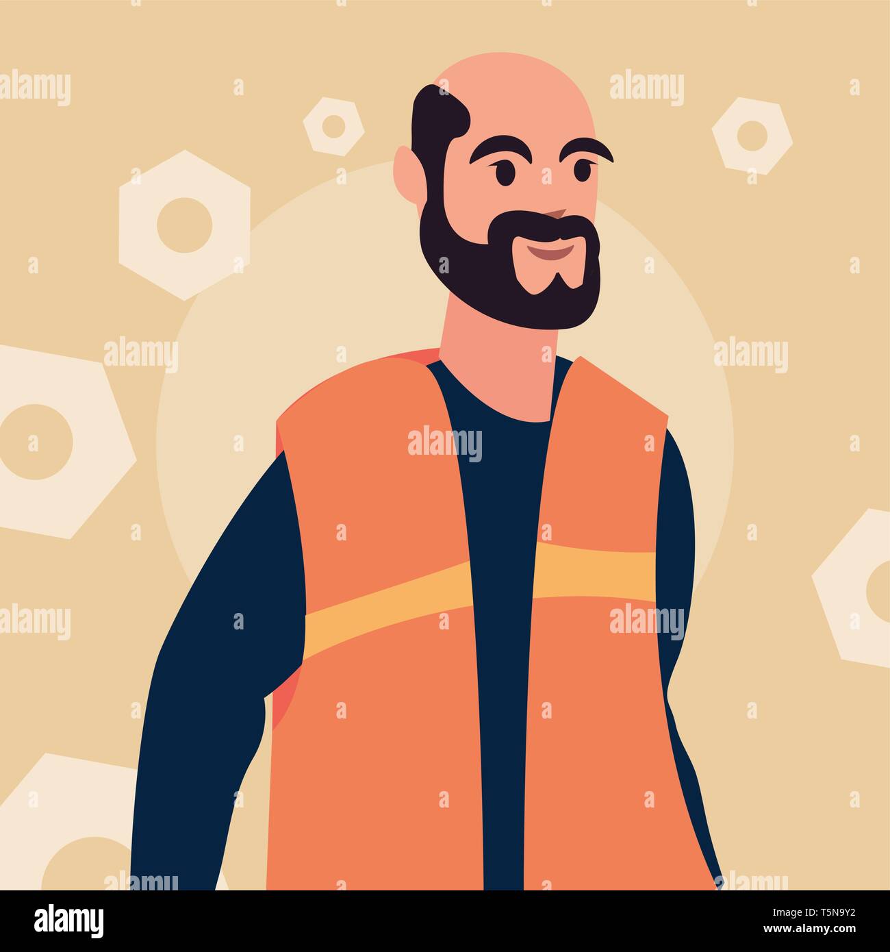 worker employee profession labour day vector illustration Stock Vector ...