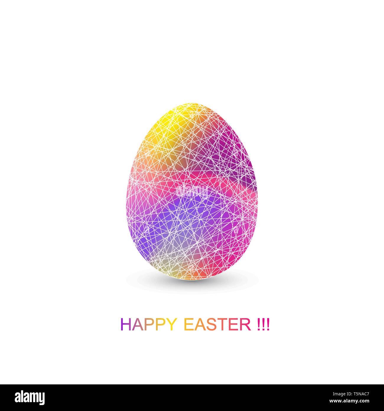 Easter egg in geometric style with abstract fluid gradient shapes ...